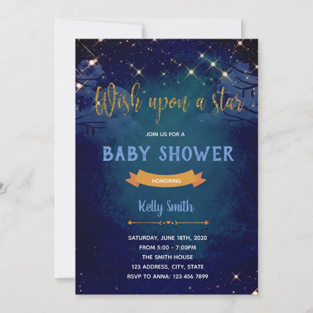 Wish upon a star party invitation | Zazzle