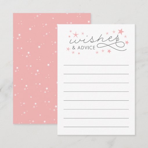Wishes and Advice Star Baby Shower Game Card | Zazzle