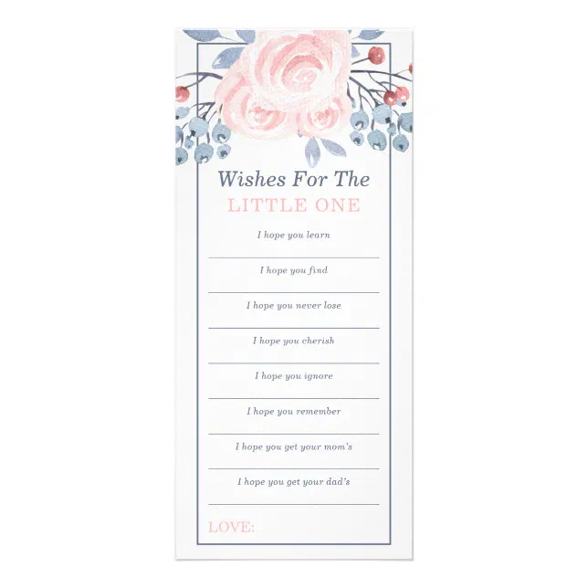 Wishes for Baby, Baby Shower, Blue, Pink Rack Card | Zazzle