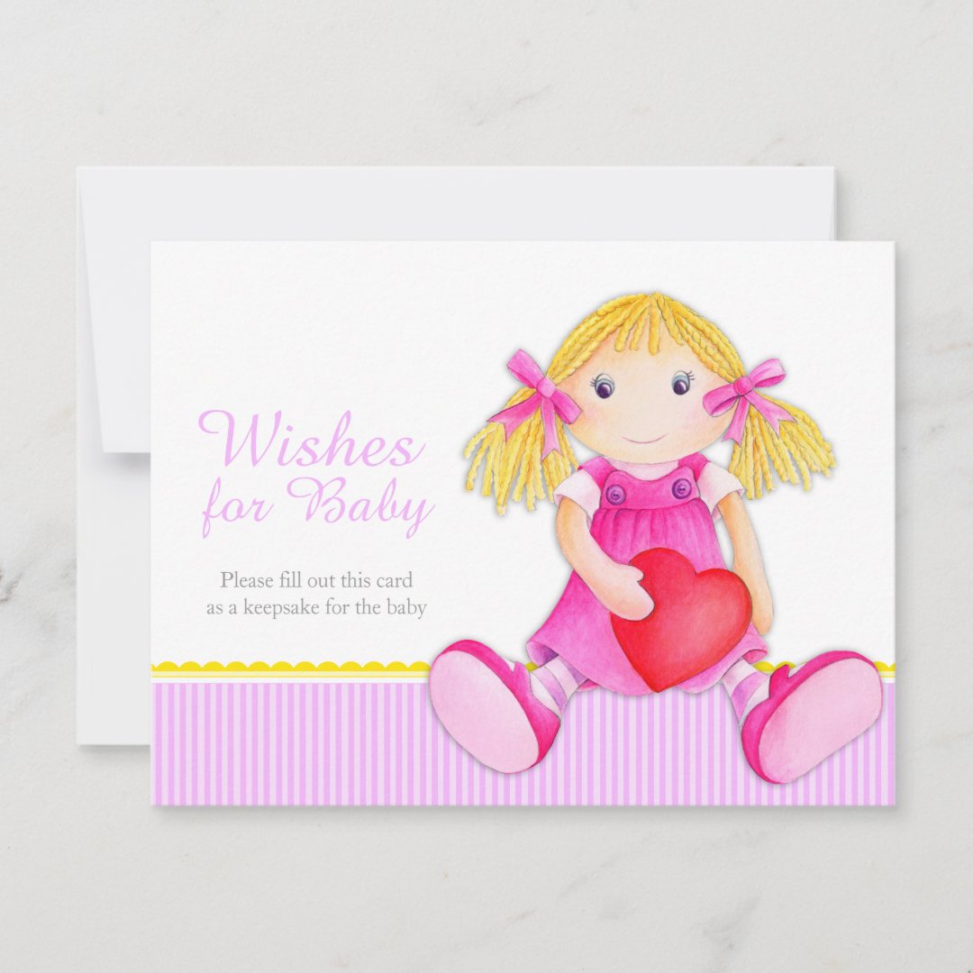 Wishes for baby - girl baby shower postcard | Zazzle