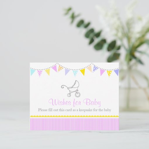 Wishes for baby - girl baby shower postcard | Zazzle