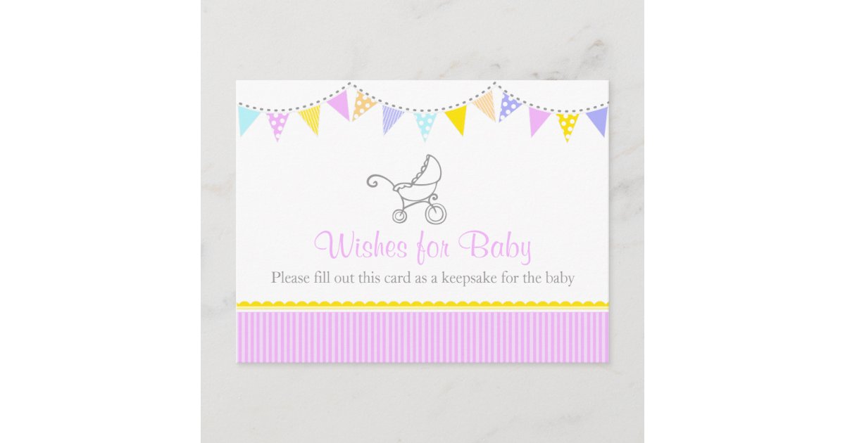 Wishes for baby - girl baby shower postcard | Zazzle.com