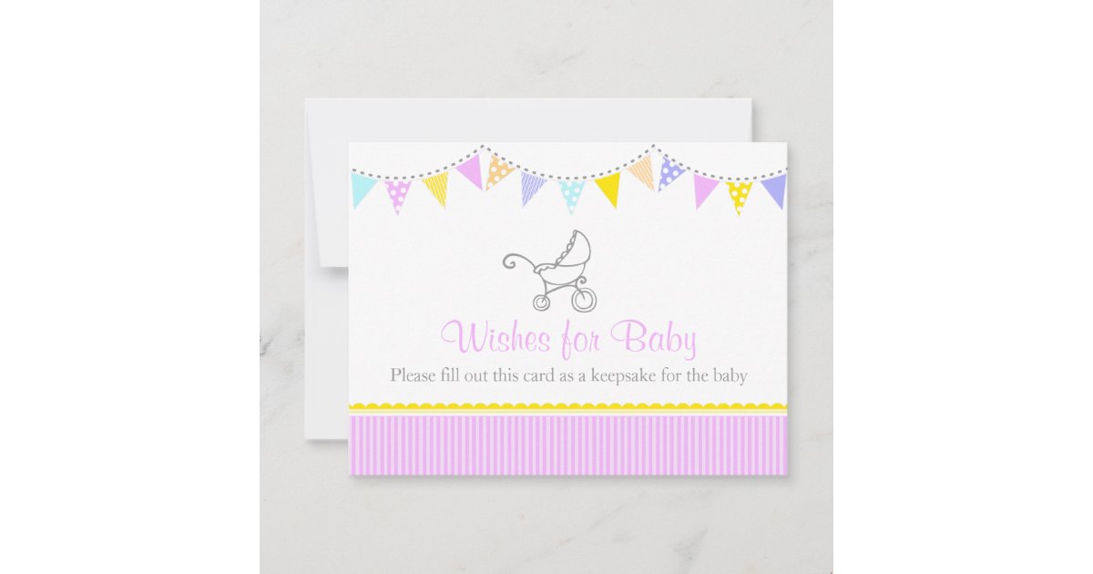 Wishes for baby - girl baby shower postcard | Zazzle