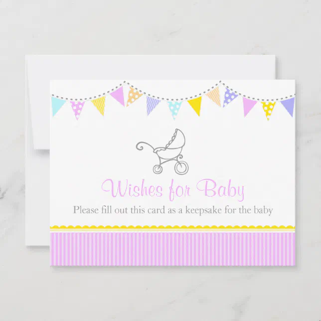 Wishes for baby - girl baby shower postcard | Zazzle