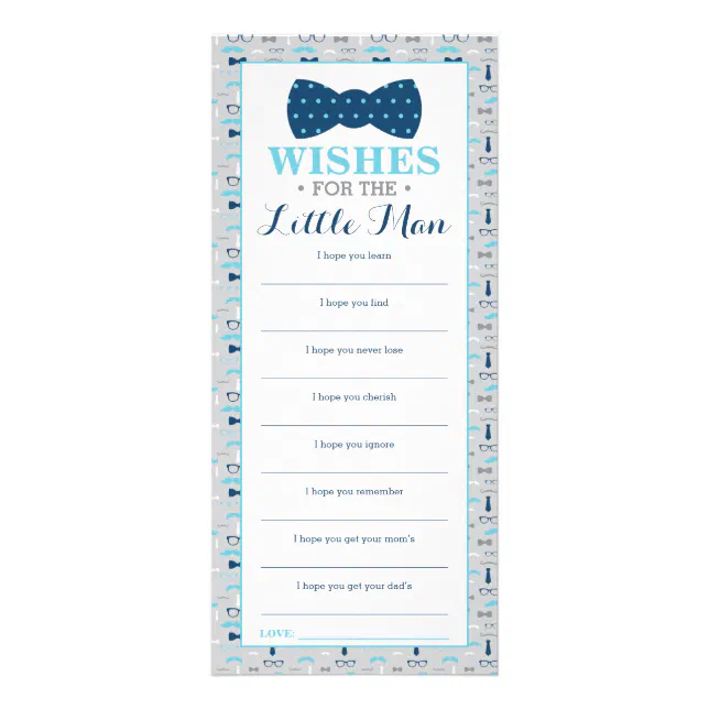 Wishes for the Little Man, Well Wishes Card | Zazzle