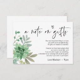 Wishing Well A Note on Gifts Wedding Invitation | Zazzle