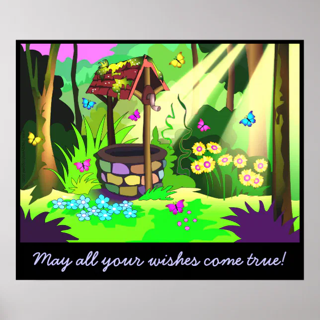 Wishing Well Customizable Message Wishes Come True Poster | Zazzle