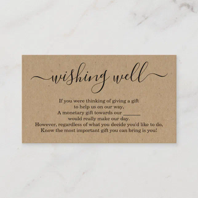 Wishing Well for Wedding Invitation - Text on Back | Zazzle