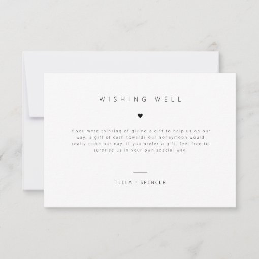Wishing Well Wedding Gift Request Enclosure Card | Zazzle