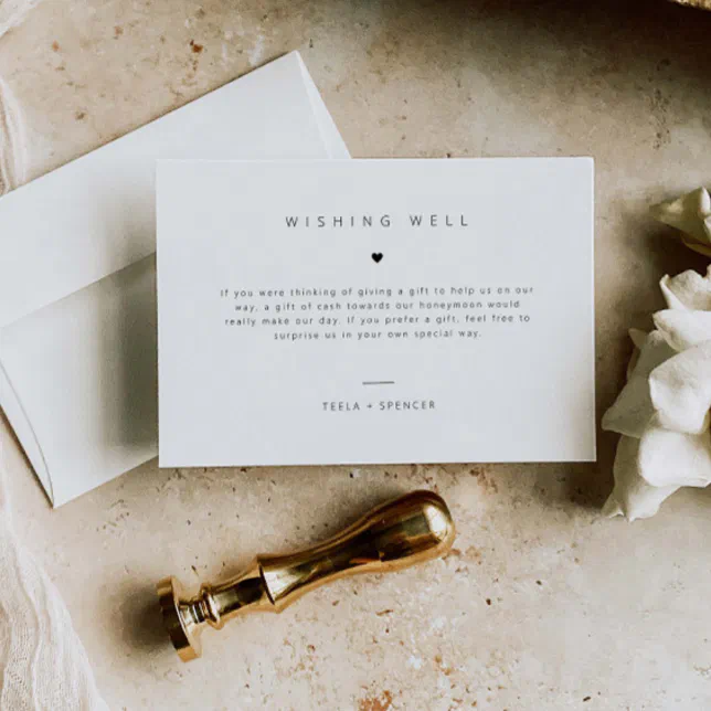 Wishing Well Wedding Gift Request Enclosure Card | Zazzle