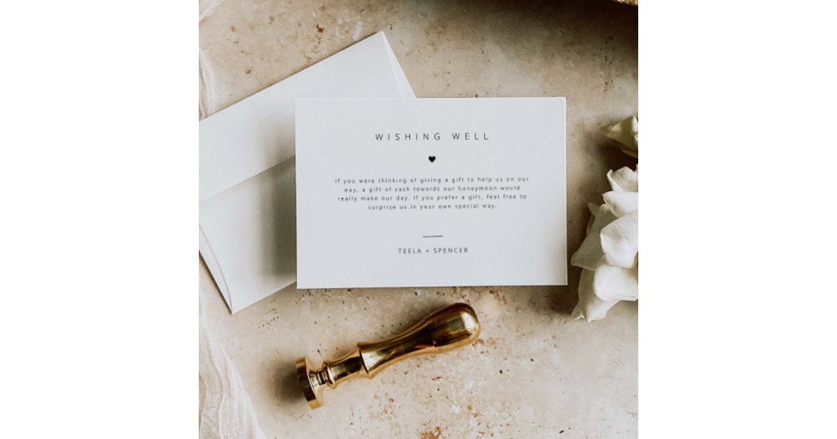 Wishing Well Wedding Gift Request Enclosure Card | Zazzle