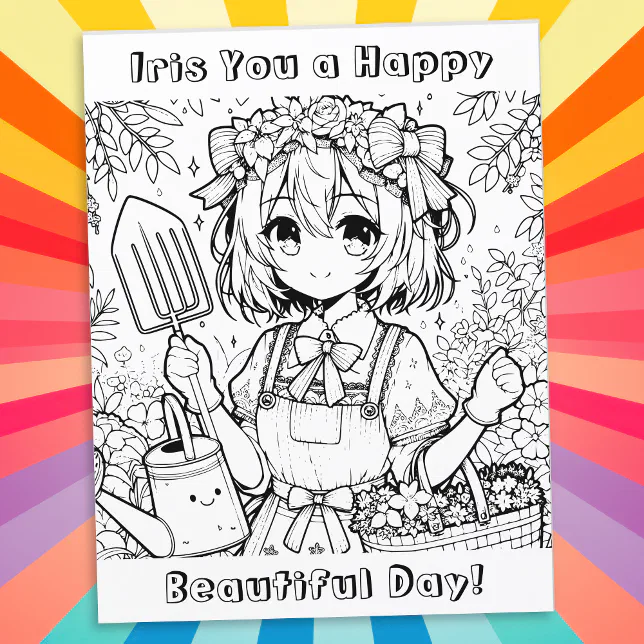 Wishing You a Happy Beautiful Day | Coloring Page | Zazzle