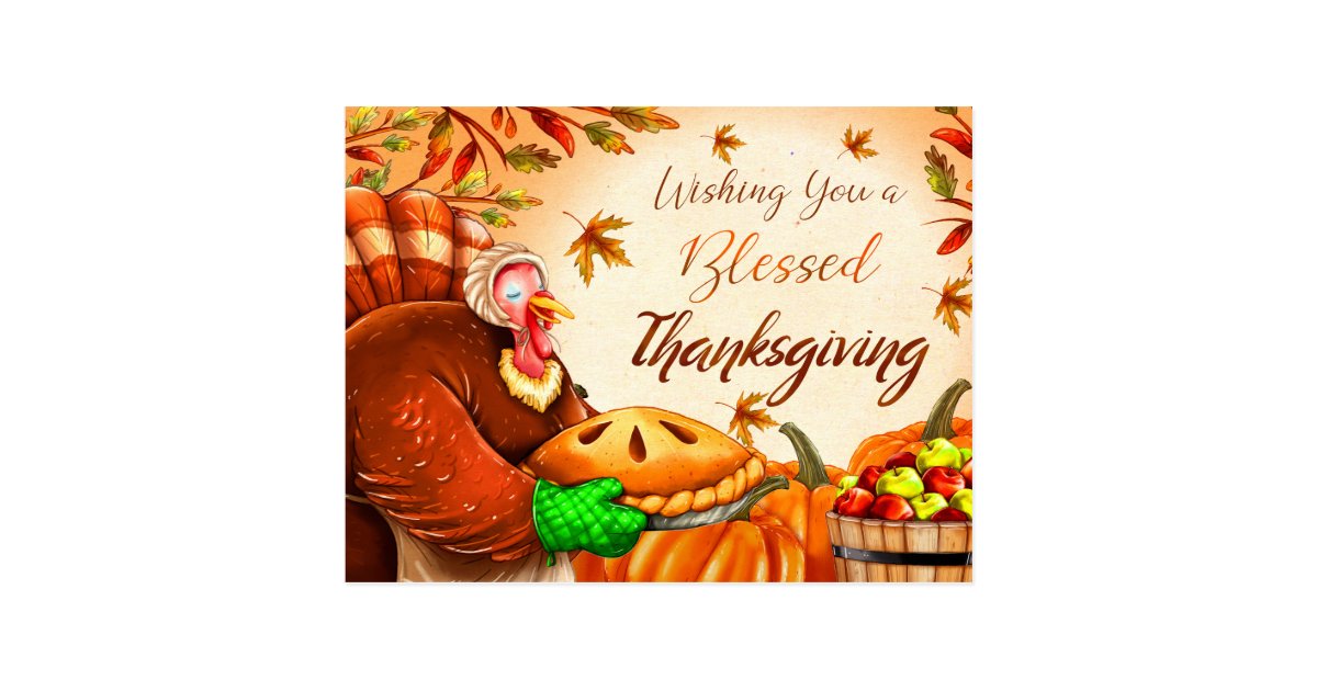 Wishing You A Happy Thanksgiving Postcard | Zazzle.com