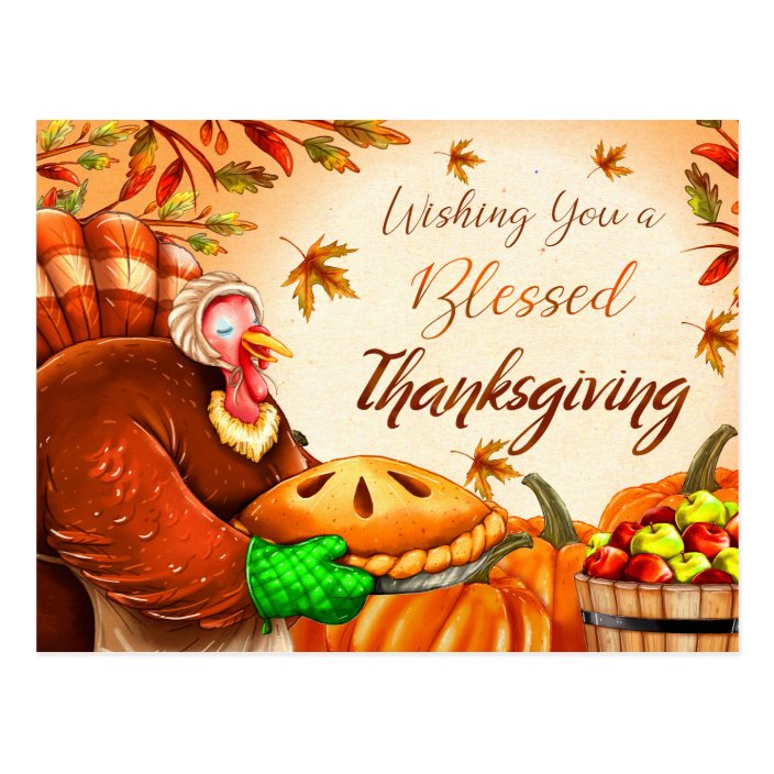 Wishing You A Happy Thanksgiving Postcard | Zazzle.com