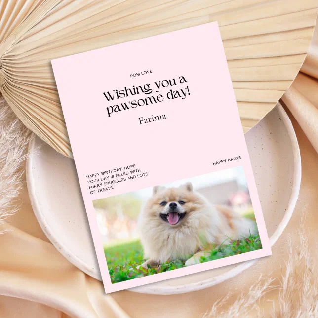 Wishing You a Pawsome Day Pomeranian Card | Zazzle