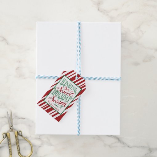 Wishing You a Sweet Holiday Season Gift Tag | Zazzle