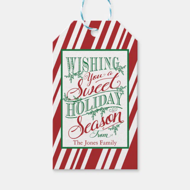 Wishing You a Sweet Holiday Season Gift Tag | Zazzle