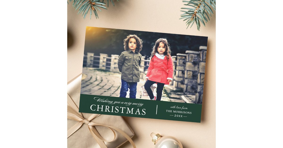 Wishing You a Very Merry Christmas Photo Holiday Card | Zazzle