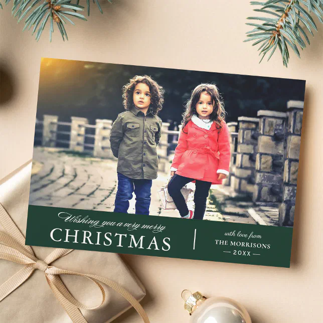 Wishing You a Very Merry Christmas Photo Holiday Card | Zazzle