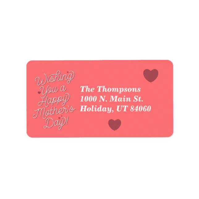 Wishing You Happy Mother's Day / Address Labels | Zazzle