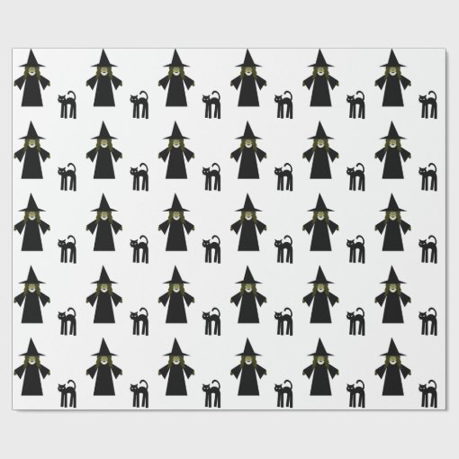 Witch and Cat Gift Wrapping Paper by Cheeky Witch | Zazzle