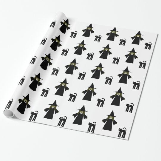 Witch and Cat Gift Wrapping Paper by Cheeky Witch | Zazzle.com