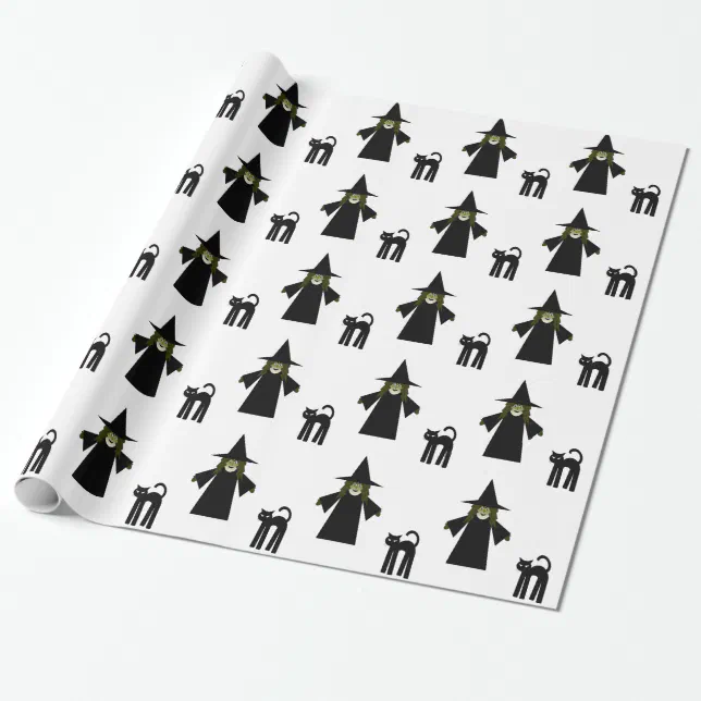 Witch and Cat Gift Wrapping Paper by Cheeky Witch | Zazzle