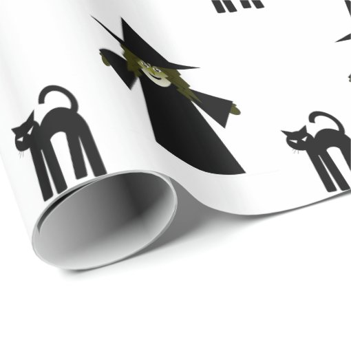 Witch and Cat Gift Wrapping Paper by Cheeky Witch | Zazzle