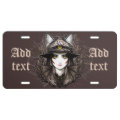 Witch Cat Halloween Creepy Cute Portrait License Plate | Zazzle