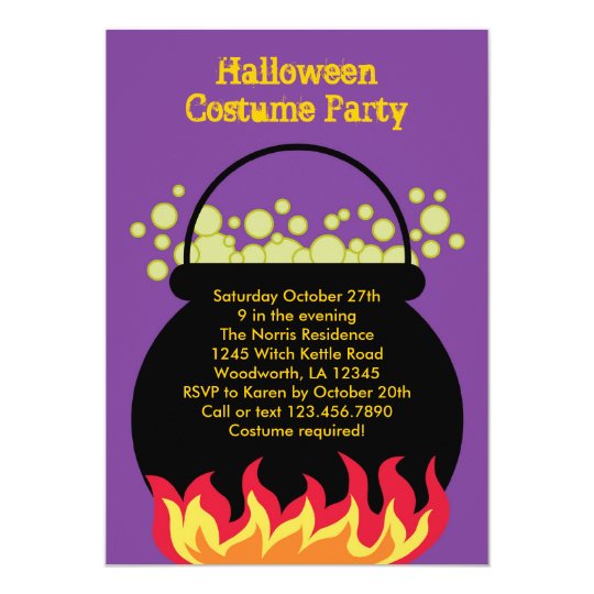 Witch Cauldron Halloween Party Invitation | Zazzle.com