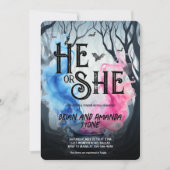 Witch Cauldron Pink Blue Halloween Gender Reveal Invitation | Zazzle