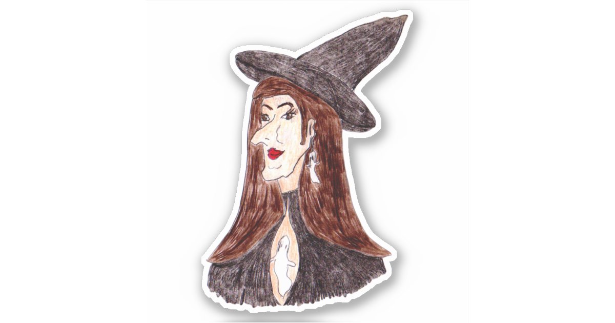 Witch Custom Cut Sticker | Zazzle