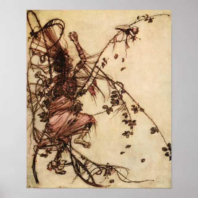 Witch Entangled in Thorns by Arthur Rackham Poster | Zazzle