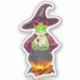 Witch Frog Halloween Custom-Cut Vinyl Sticker | Zazzle