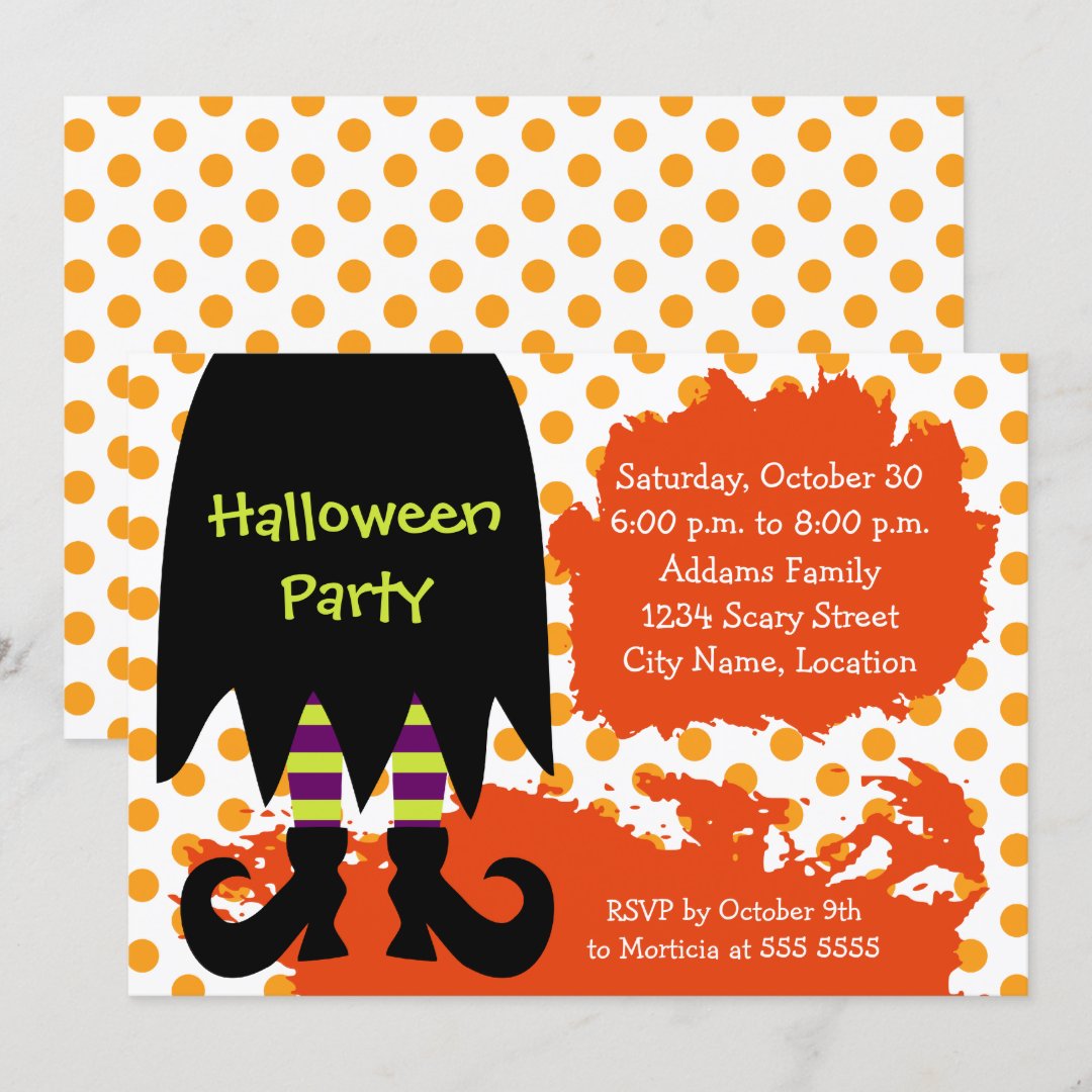 Witch Halloween Party Invitation | Zazzle