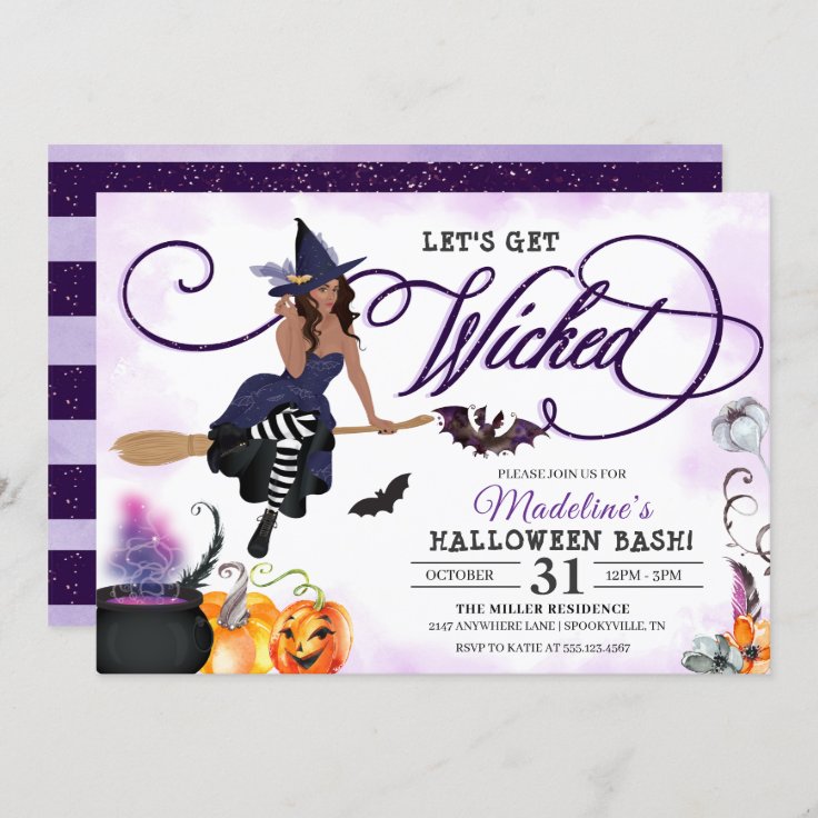Witch Halloween Party Invitation | Zazzle