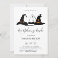 Witch Hat Bewitching Bash Girls Birthday Halloween Invitation | Zazzle