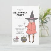 Witch Kid's Halloween Party Invitation | Zazzle
