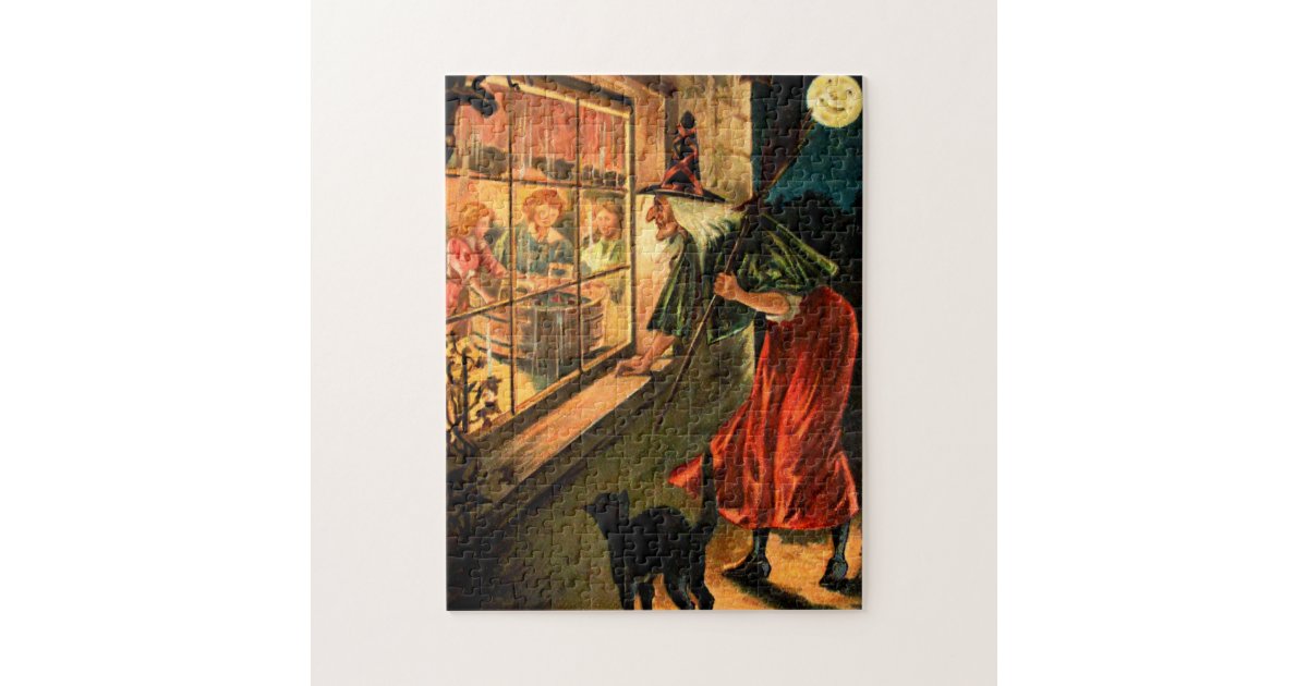 Witch Looking Through Window Jigsaw Puzzle | Zazzle