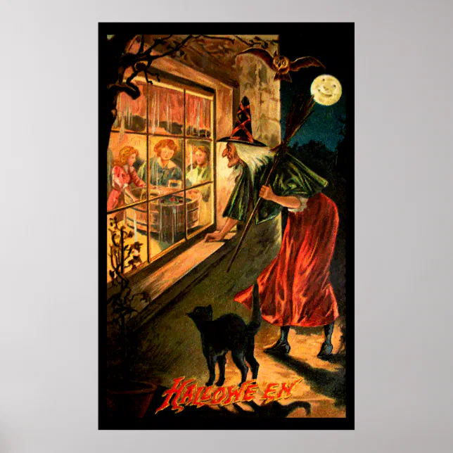 Witch Looking Through Window Poster | Zazzle