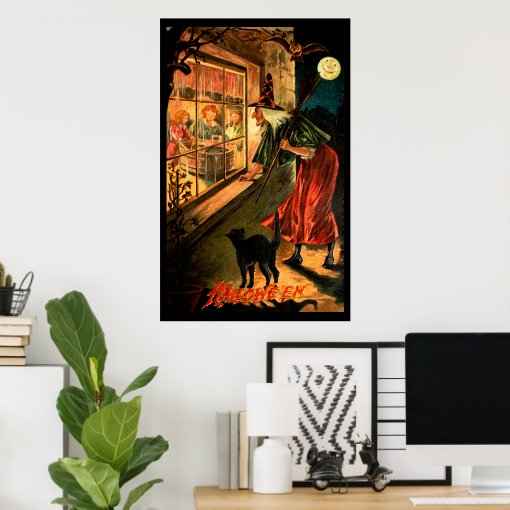 Witch Looking Through Window Poster | Zazzle