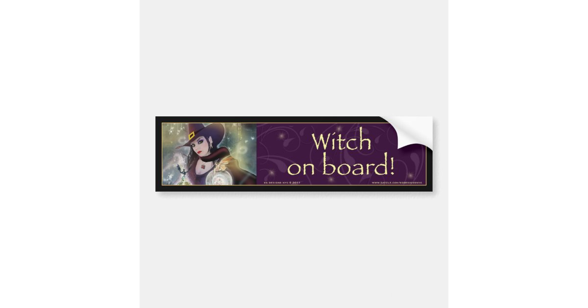 Witch on board - Witch Bumper Sticker | Zazzle