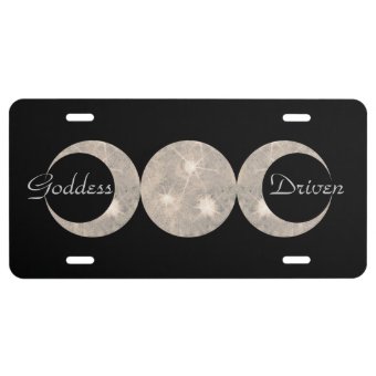 Witch Pagan Wizard Wiccan Triple Moon Goddess Prim License Plate | Zazzle