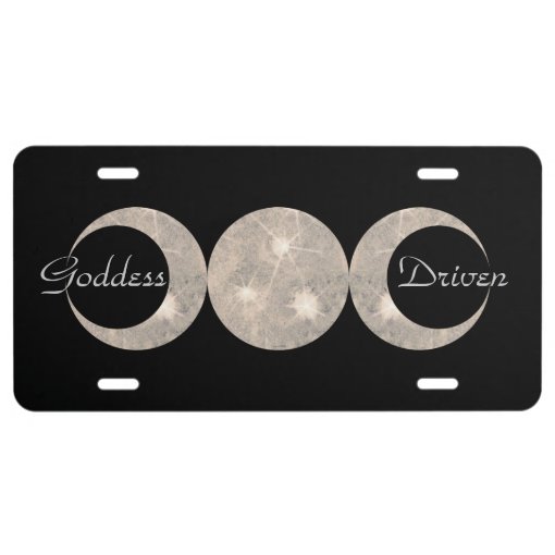 Witch Pagan Wizard Wiccan Triple Moon Goddess Prim License Plate | Zazzle