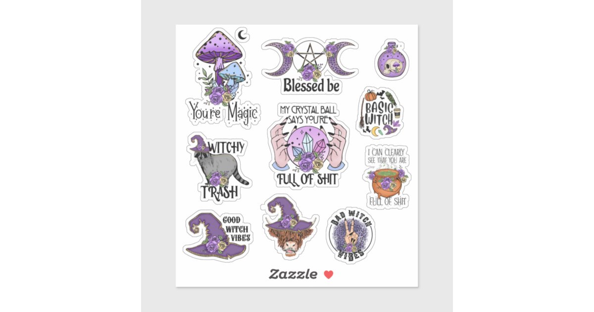 Witch Vibes Sticker Pack | Zazzle
