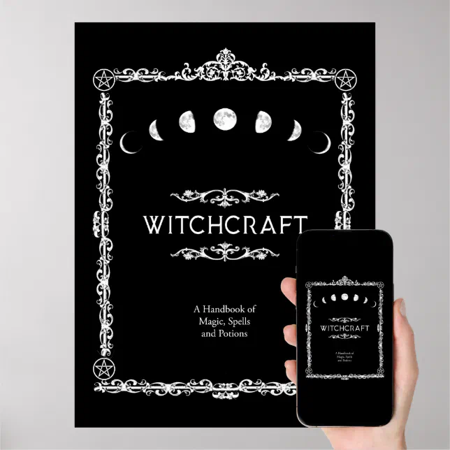 Witchcraft A Handbook of Magic Spells and Potions Poster | Zazzle