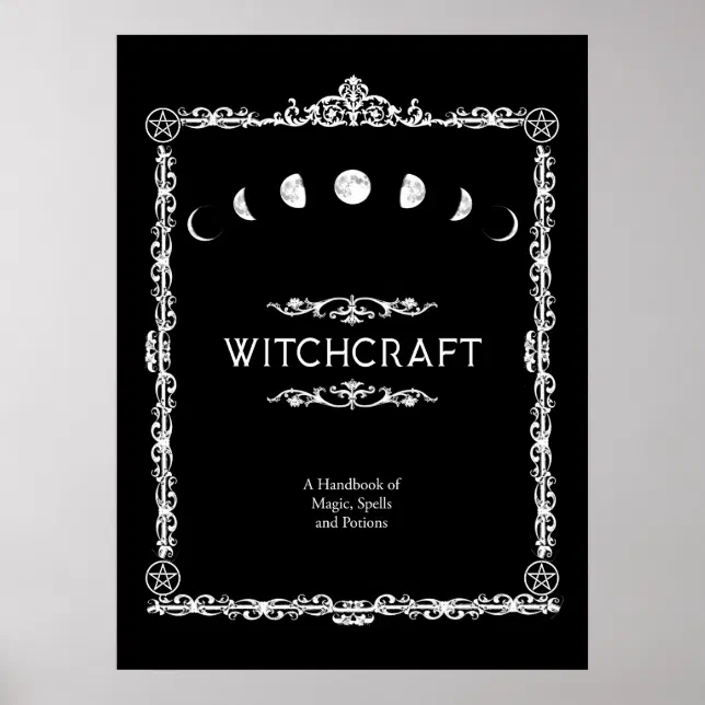 Witchcraft A Handbook of Magic Spells and Potions Poster | Zazzle