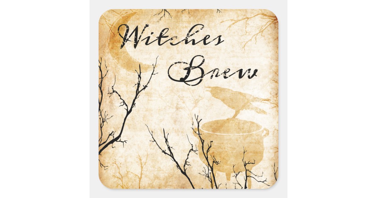 Witches Brew Square Sticker | Zazzle