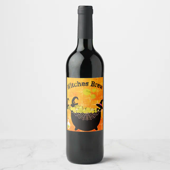Witches Brew Wine Label | Zazzle