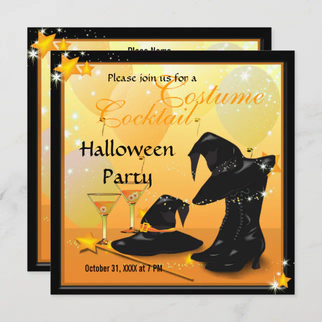 Witches Halloween Enchanting Cocktail Witch Party Invitation | Zazzle